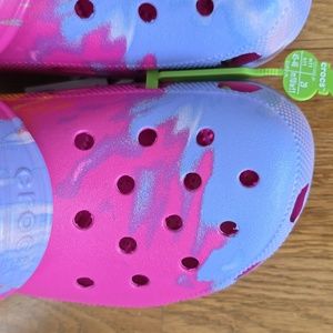 CROCS | Shoes | Croc Brand Mens Pink And Blue Shoes Size 1 | Poshmark